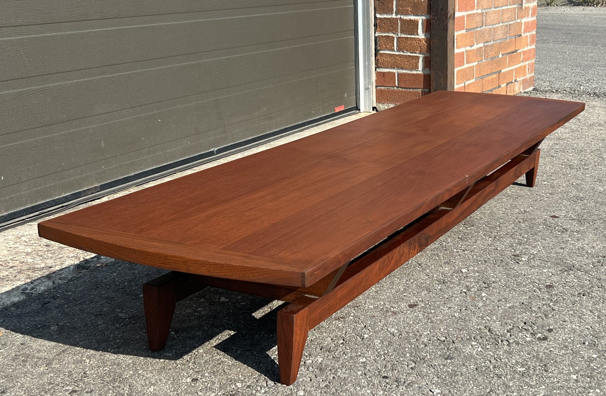 REFINISHED Mid Century Modern Teak Bench or Cocktail /Coffee Table 66"