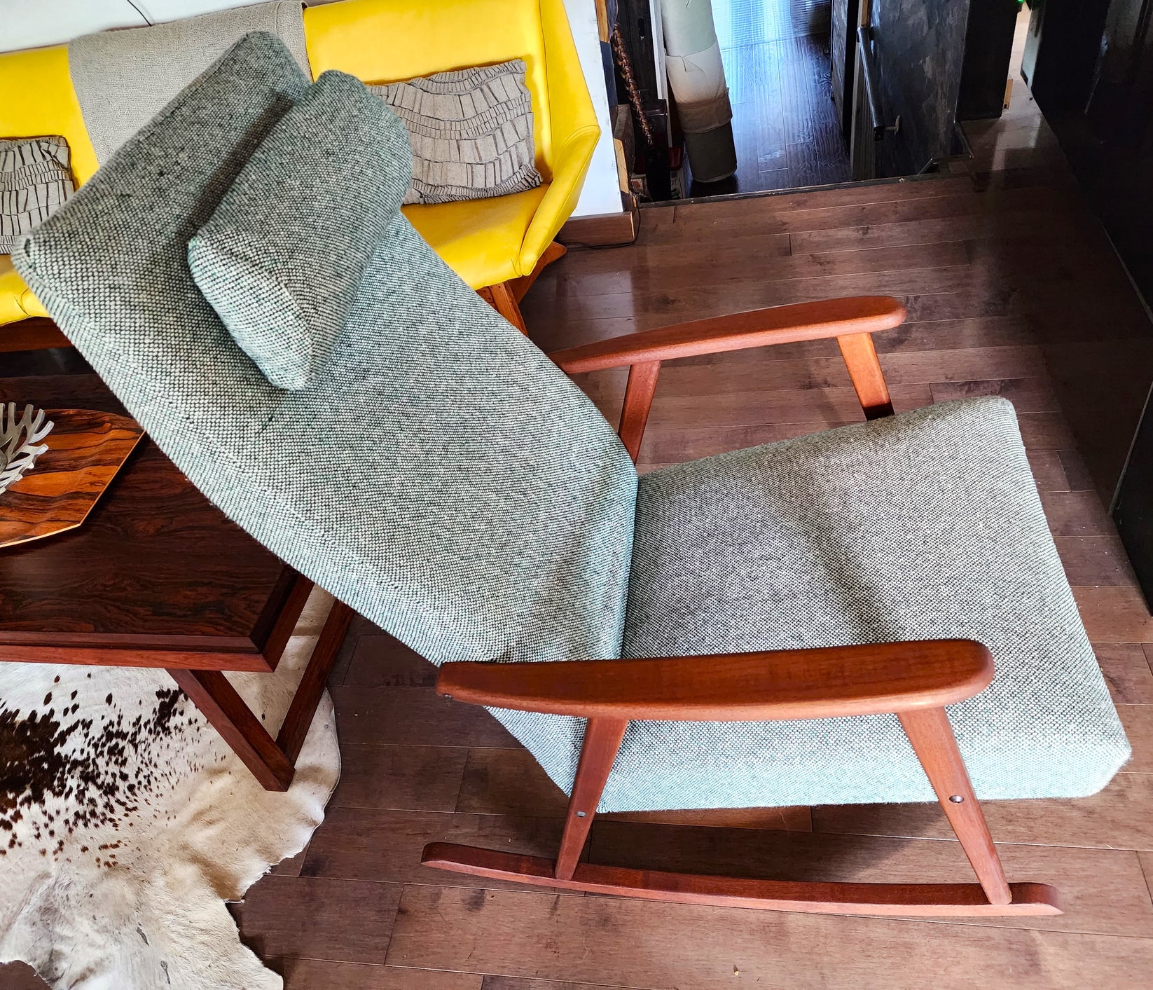 REFINISHED Swedish Mid-Century Modern Teak Rocking Chair by Johanson