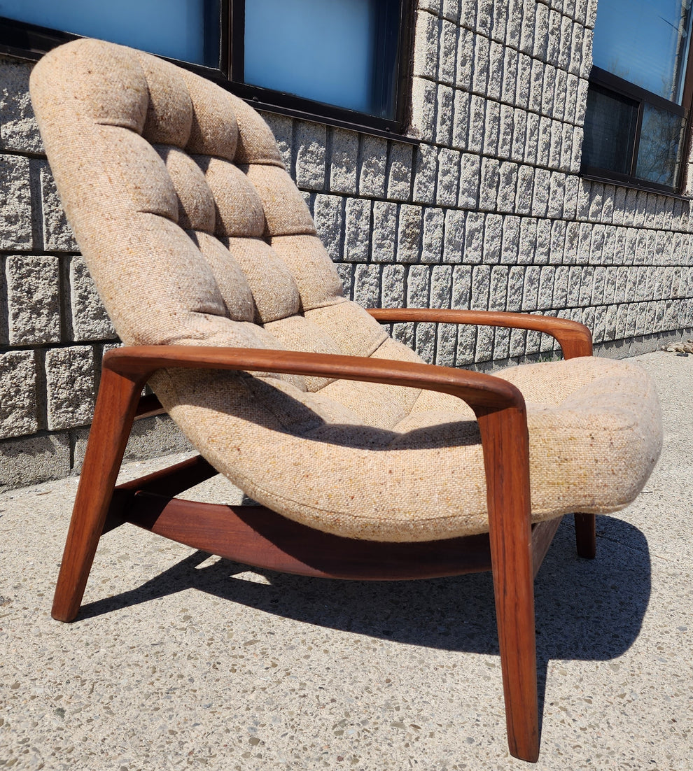 REFINISHED Mid Century Modern Teak Scoop Lounge Chair by R.Huber