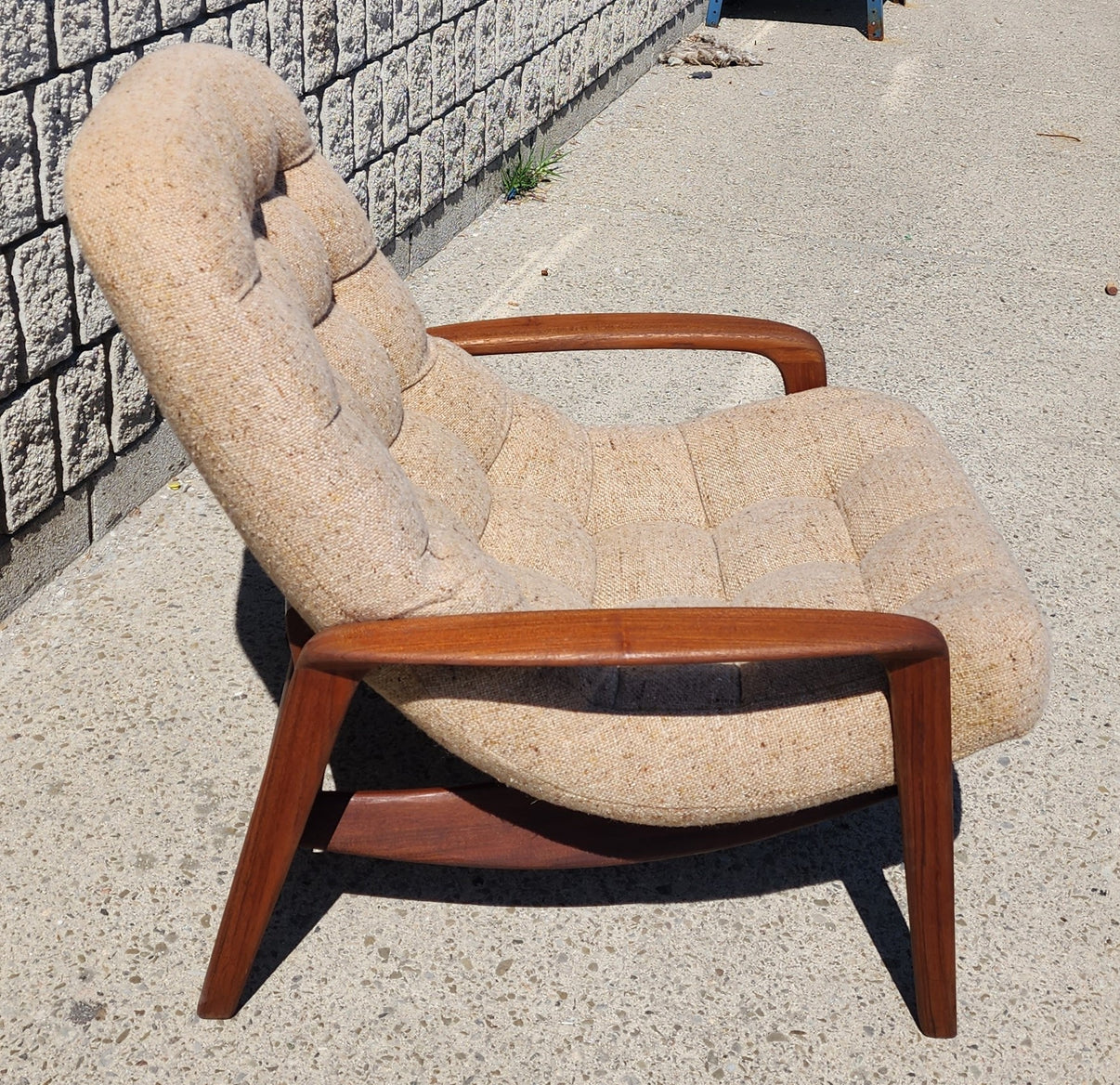 REFINISHED Mid Century Modern Teak Scoop Lounge Chair by R.Huber