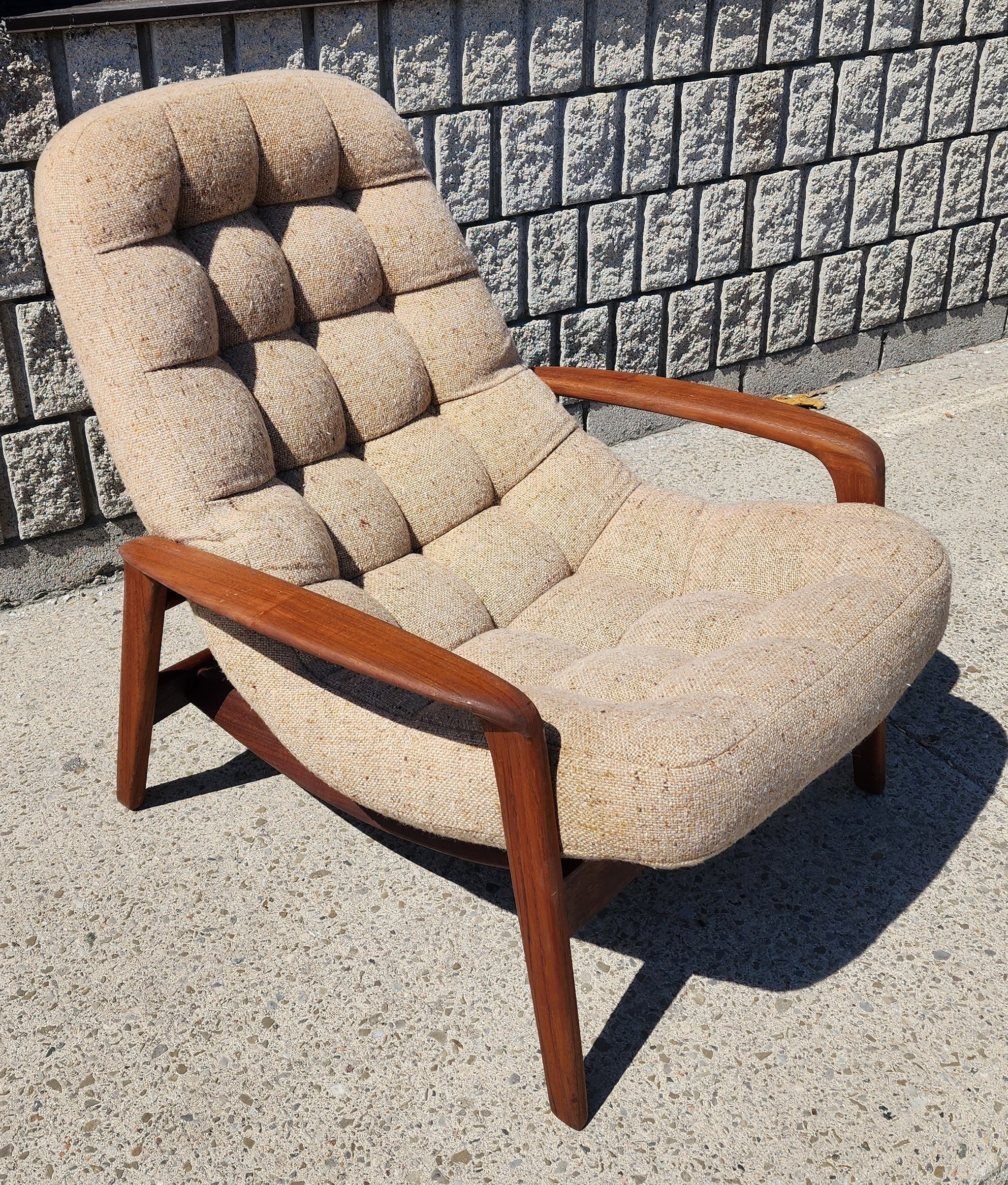 REFINISHED Mid Century Modern Teak Scoop Lounge Chair by R.Huber