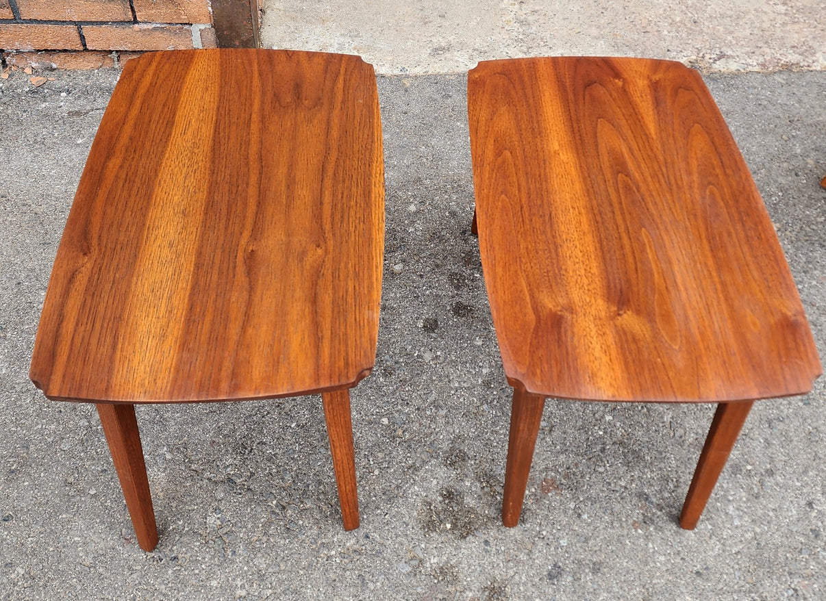 REFINISHED Mid Century Modern Solid Walnut Coffee Table & 2 End Tables