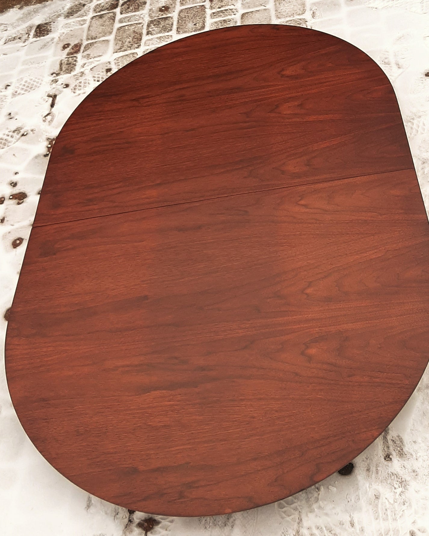 REFINISHED MCM Walnut Table Extendable Oval w 3 leaves 60.5"- 95" – Mid ...