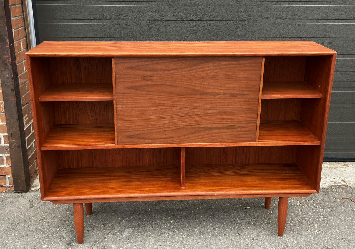 REFINISHED Danish Mid Century Modern Teak Highboard Narrow