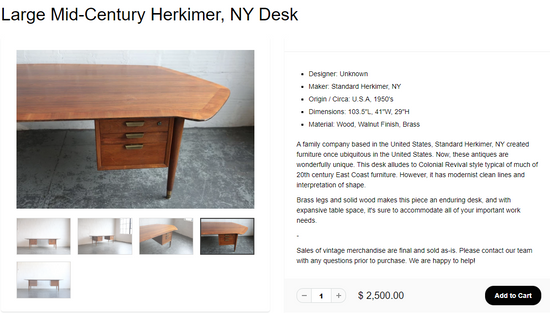 REFINISHED Large MCM Walnut Office Suite PERFECT (Desk Free-Standing